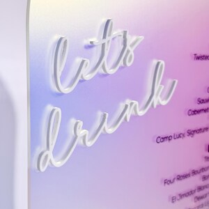 Custom Iridescent Acrylic Bar Menu Sign Arch Shape, Perfect for ...