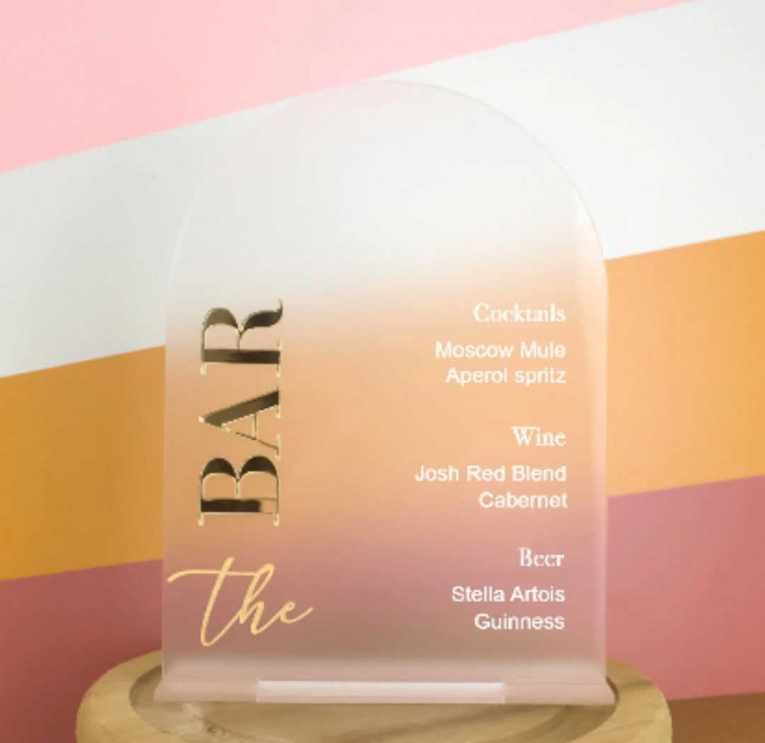 Bar Menu, Custom Bar Menu, Acrylic Menu, Custom Menu, Drink Menu ...