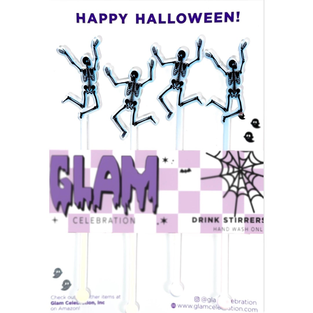 Halloween Iridescent Skeleton Stirrers Halloween Decor Bar Accessories ...