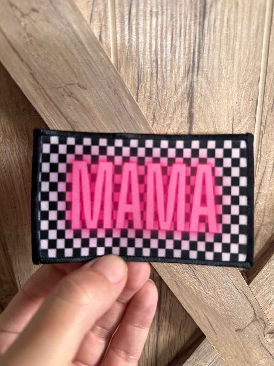Mama Checkered Neon Sublimation Iron on Patch - Etsy