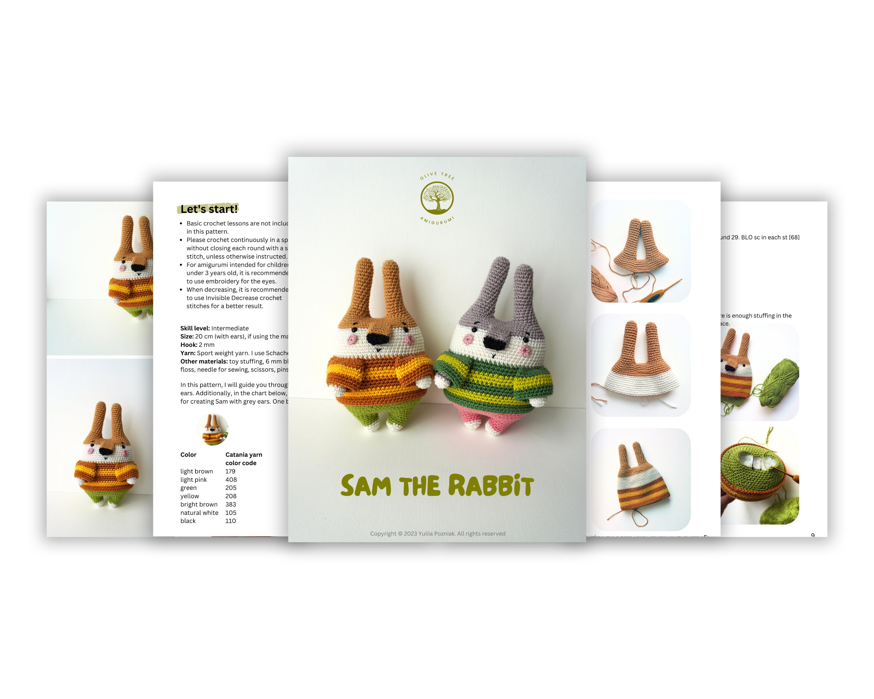 Amigurumi CROCHET PATTERN Sam the Rabbit • Crochet Toy Pattern ...