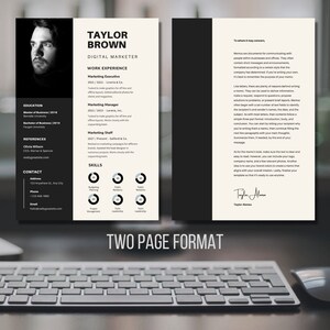 2 Page Modern Resume Template | Professional Template for Canva, MS ...