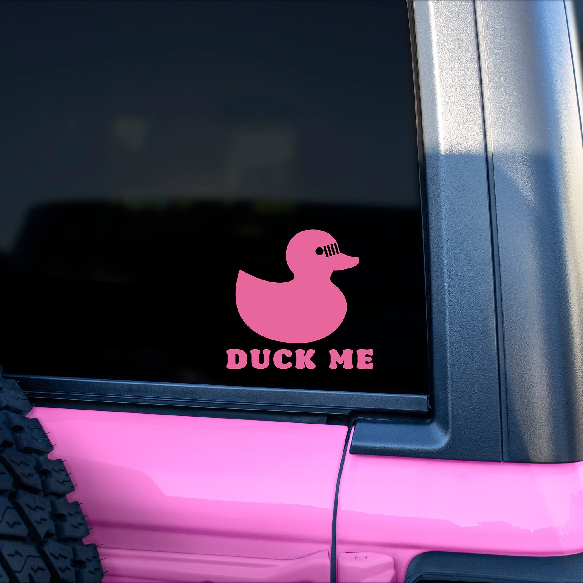 Funny Car Vinyl Decal Sticker. Duck Me. Cute Rubber Duck Wearing Shades ...