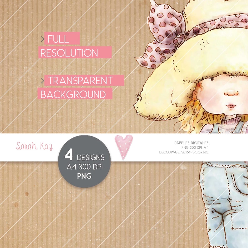 Sarah Kay PNG A4 Transparent Background Illustration Full | Etsy Australia