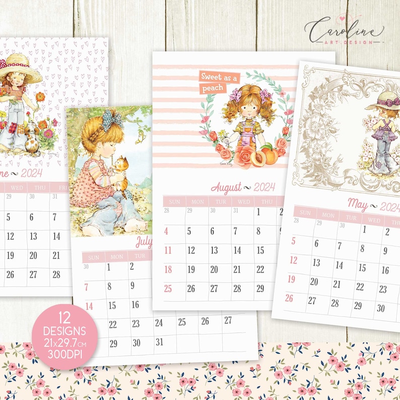 CALENDAR 2024 Sarah Kay, Shabby Chic, Romantic - Etsy