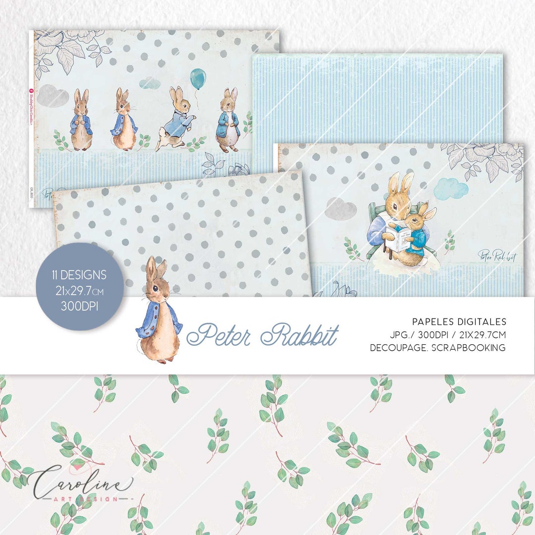 Digital Paper PETER RABBIT Shabby Chic Presents Decoupage Scrapbooking ...