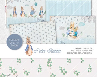 PETER RABBIT Digital Paper Presents Decoupage Scrapbooking - Etsy