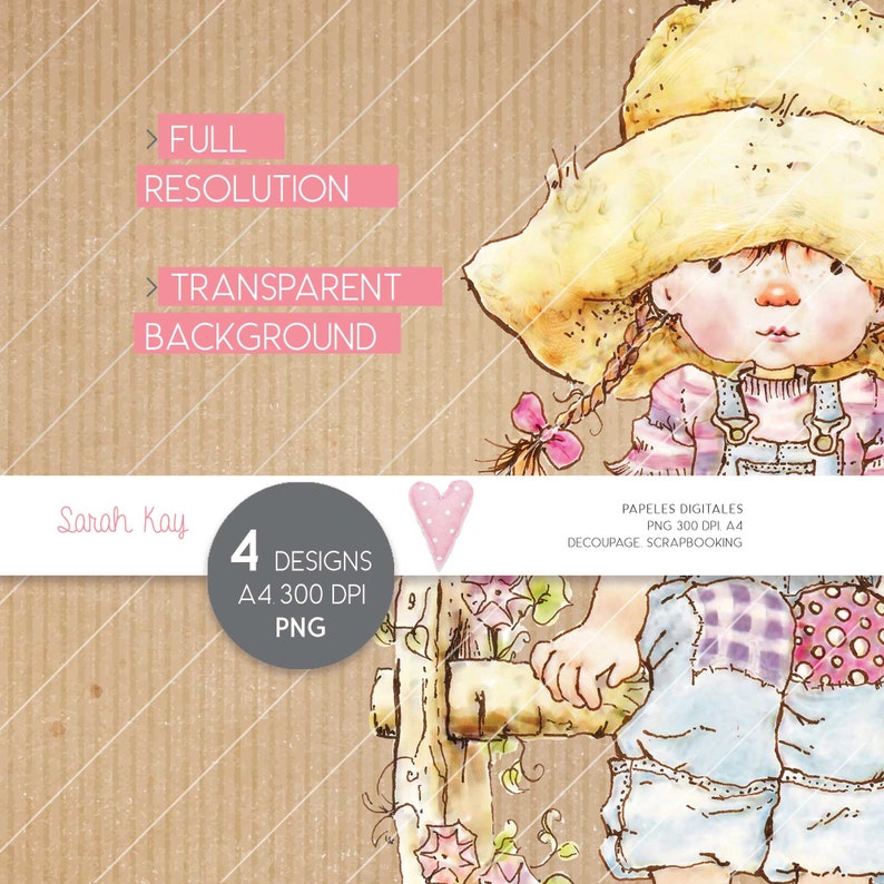 Sarah Kay PNG A4 Transparent Background Illustration Full | Etsy Australia