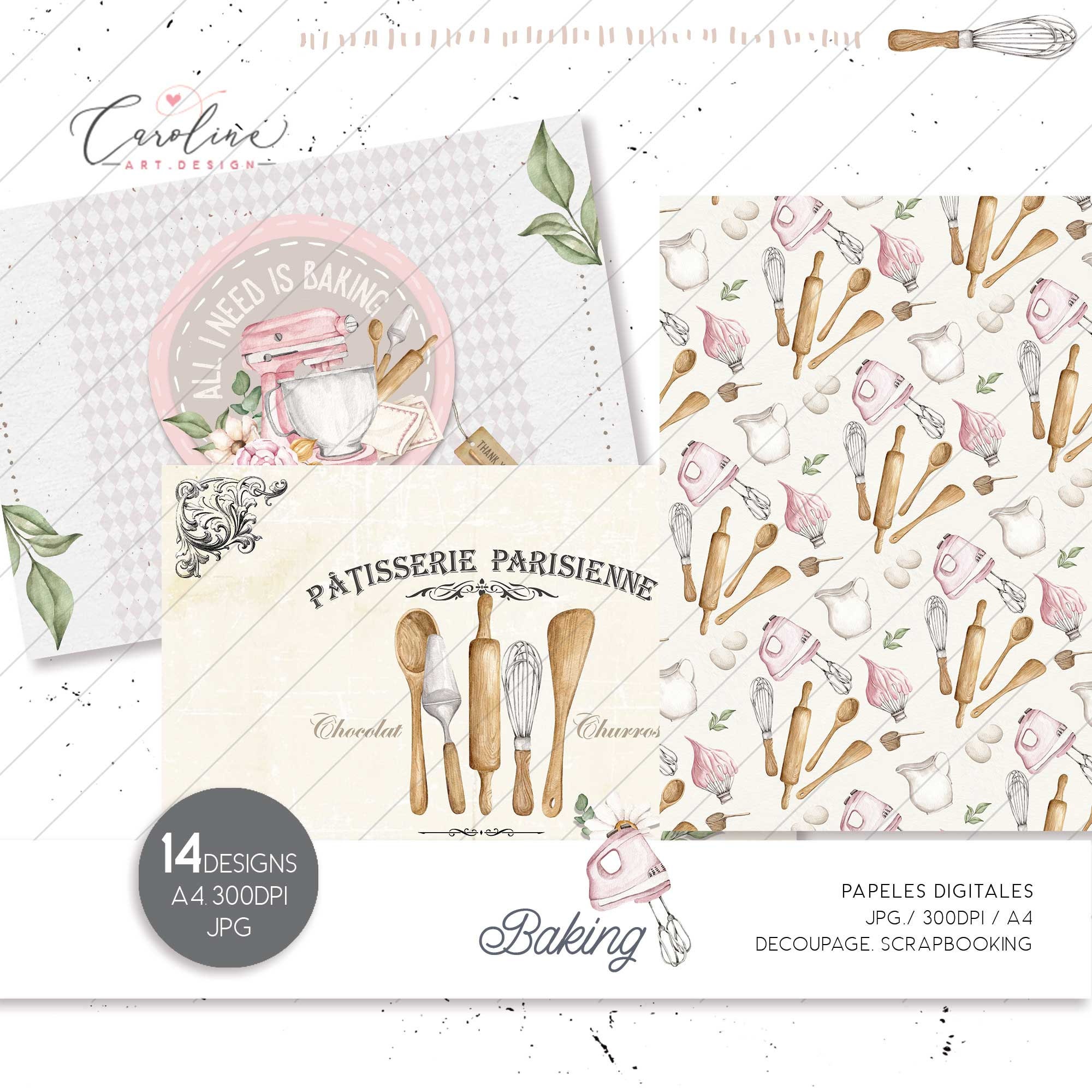 Baking Digital Papers Home Bakery Logo Cooking Logo Culinary Kitchen ...