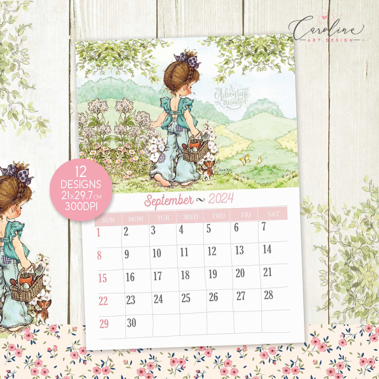 CALENDAR 2024 Sarah Kay, Shabby Chic, Romantic - Etsy