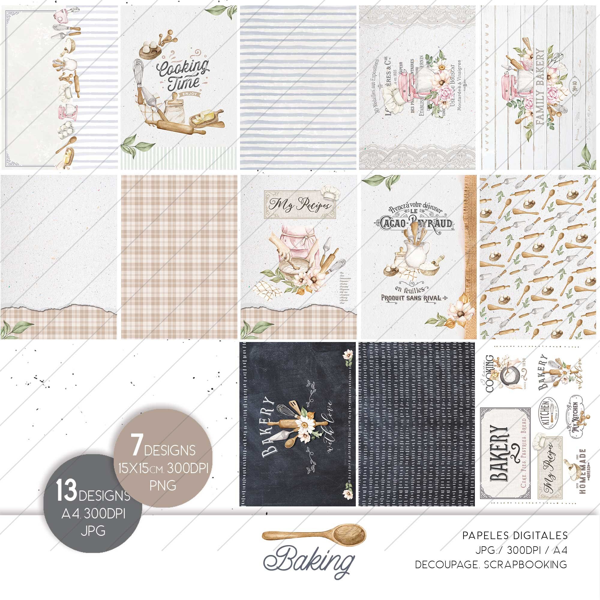 Baking Digital Papers Home Bakery Logo Cooking Logo Culinary Kitchen ...