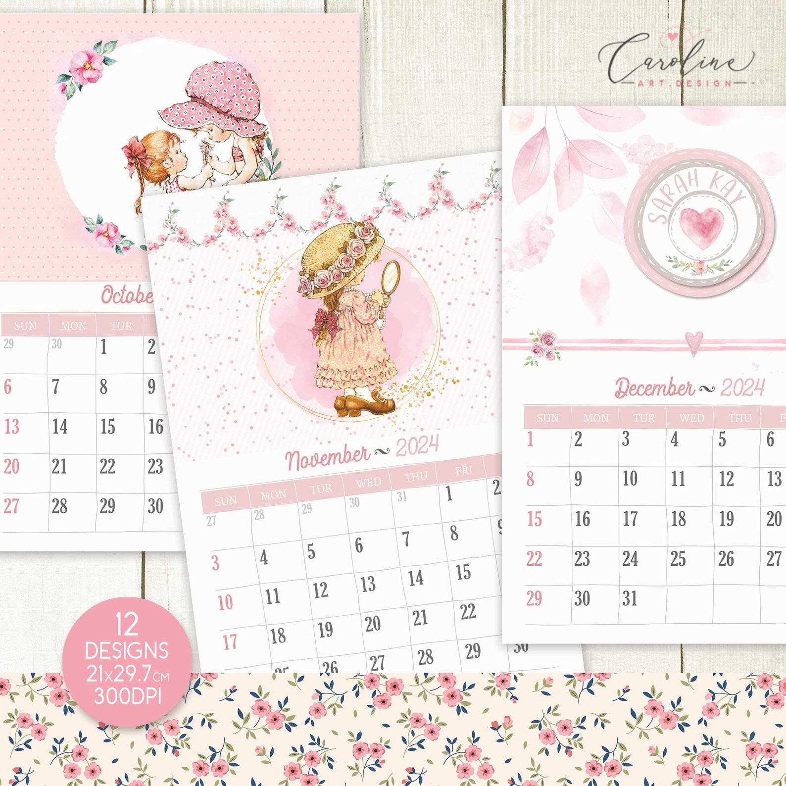 CALENDAR 2024 Sarah Kay, Shabby Chic, Romantic - Etsy