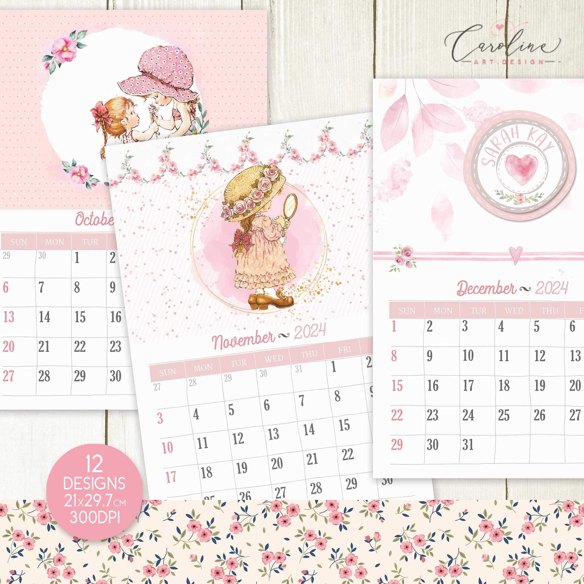 CALENDAR 2024 Sarah Kay, Shabby Chic, Romantic - Etsy