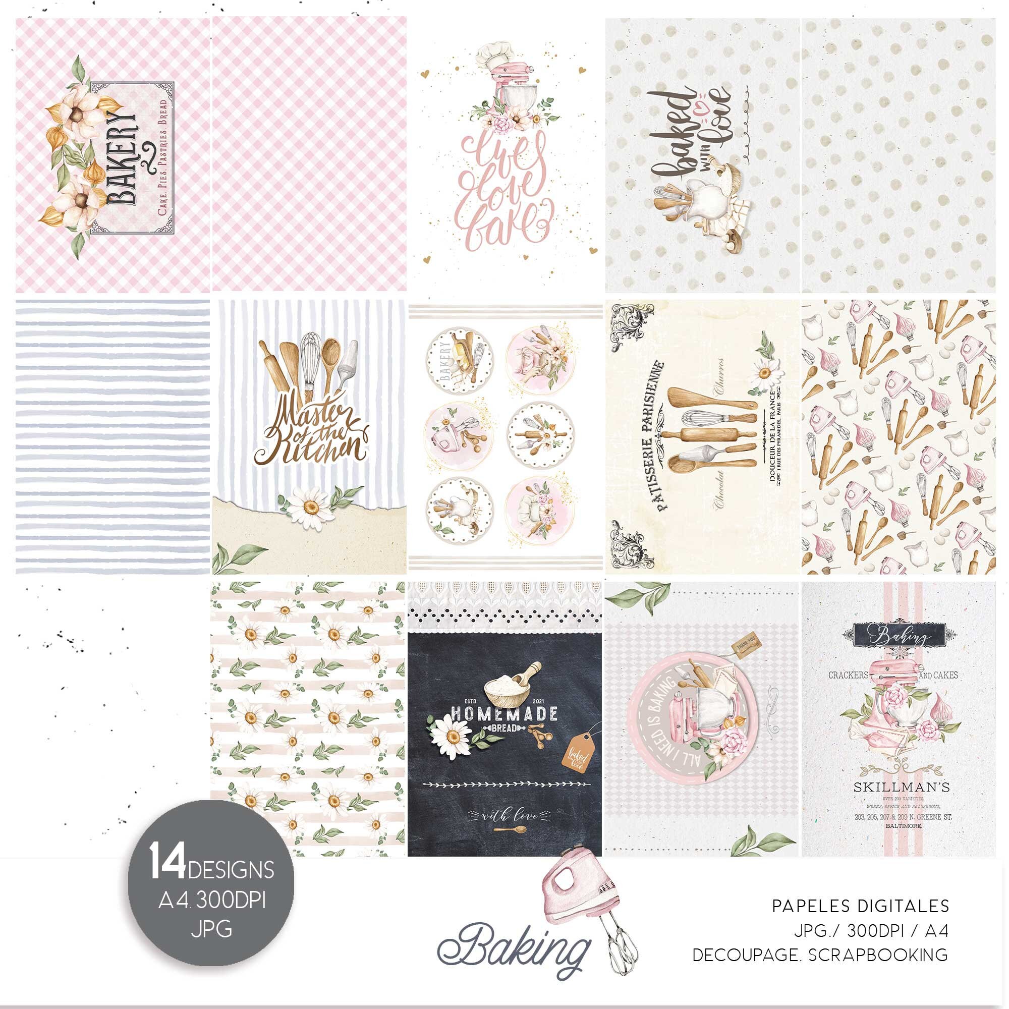 Baking Digital Papers Home Bakery Logo Cooking Logo Culinary Kitchen ...