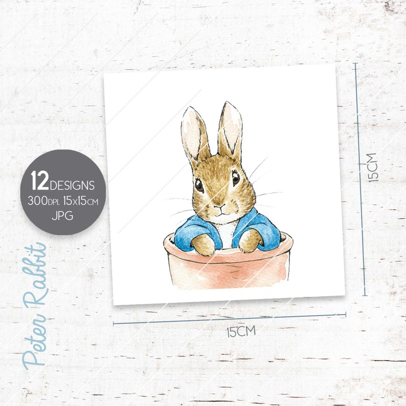 PETER RABBIT Digital Paper Presents Decoupage Scrapbooking Room Decor ...