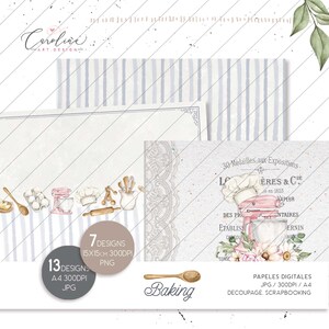 Baking Digital Papers Home Bakery Logo Cooking Logo Culinary Kitchen ...
