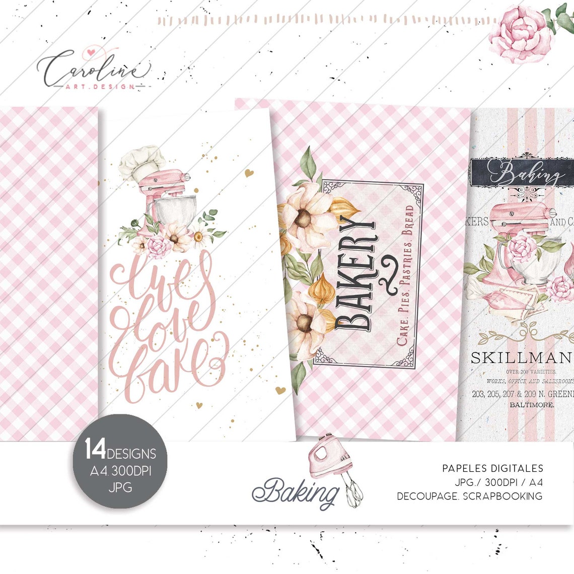 Baking Digital Papers Home Bakery Logo Cooking Logo Culinary - Etsy