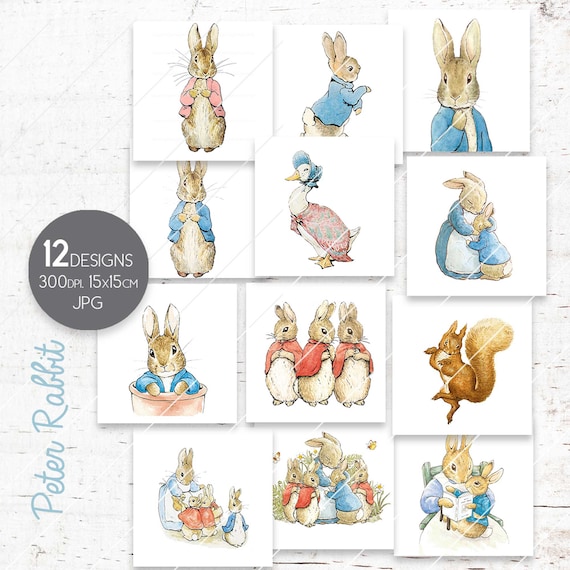 PETER RABBIT Digital Paper Presents Decoupage Scrapbooking - Etsy