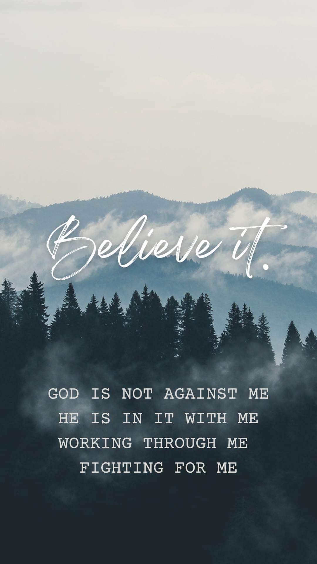 Christian Phone Wallpaper, Believe IT, God is Not Against Me, Digital ...