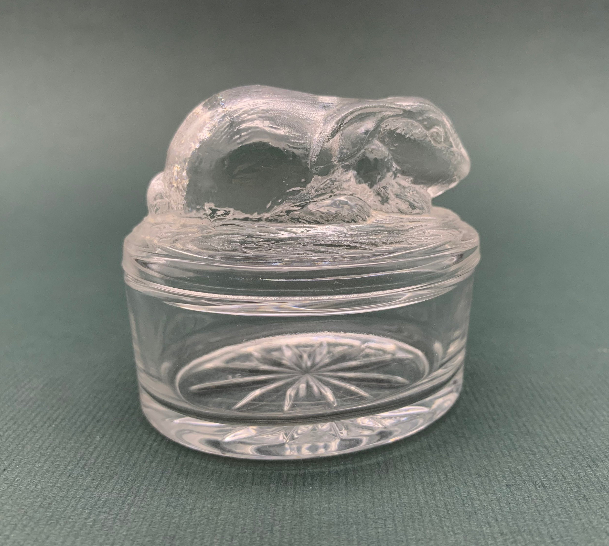 Glass Rabbit Bunny Trinket Box Luminarc France - Etsy