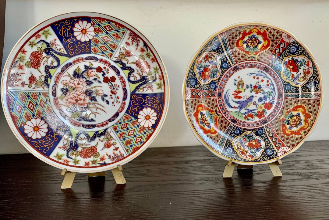 Set of Two Porcelaine Oriental/ Asian Decorative Plates Dishes 6vintage ...