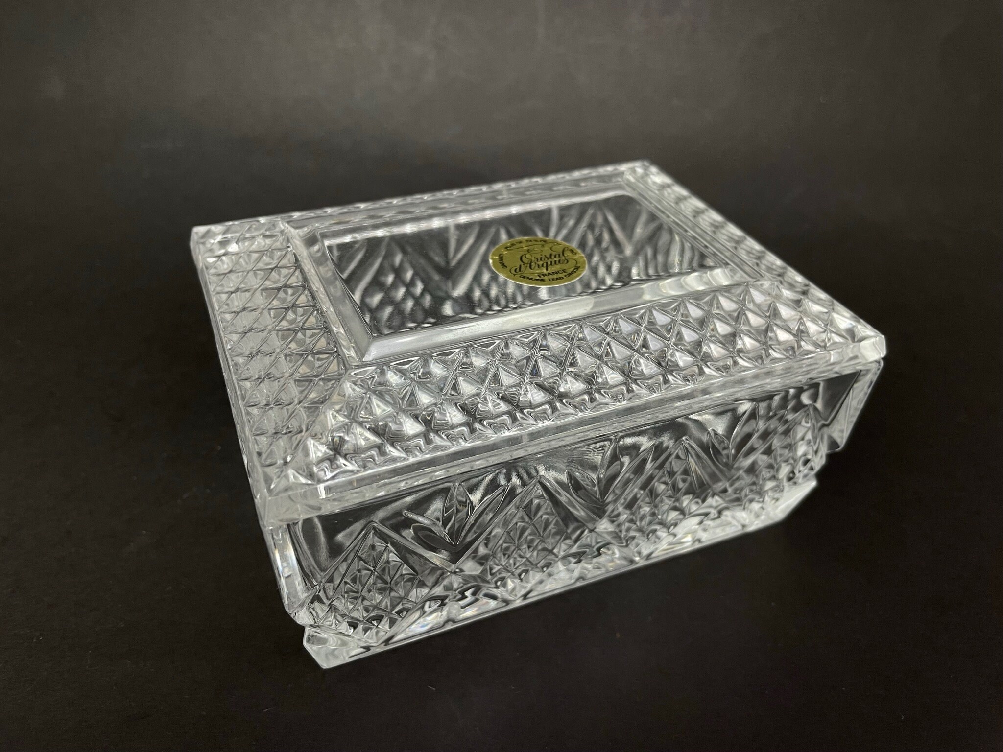 Lead Crystal Trinket Box Fontenay Cristal Darques France - Etsy