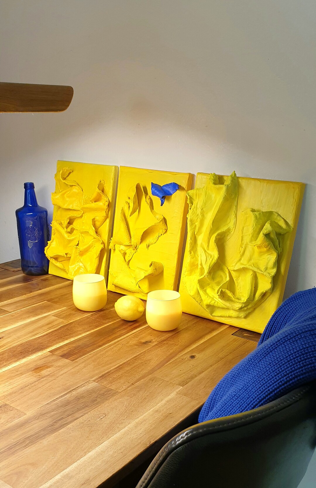 Structured Art Plaster Art Plaster Art White Textured Sculpture Modern ...