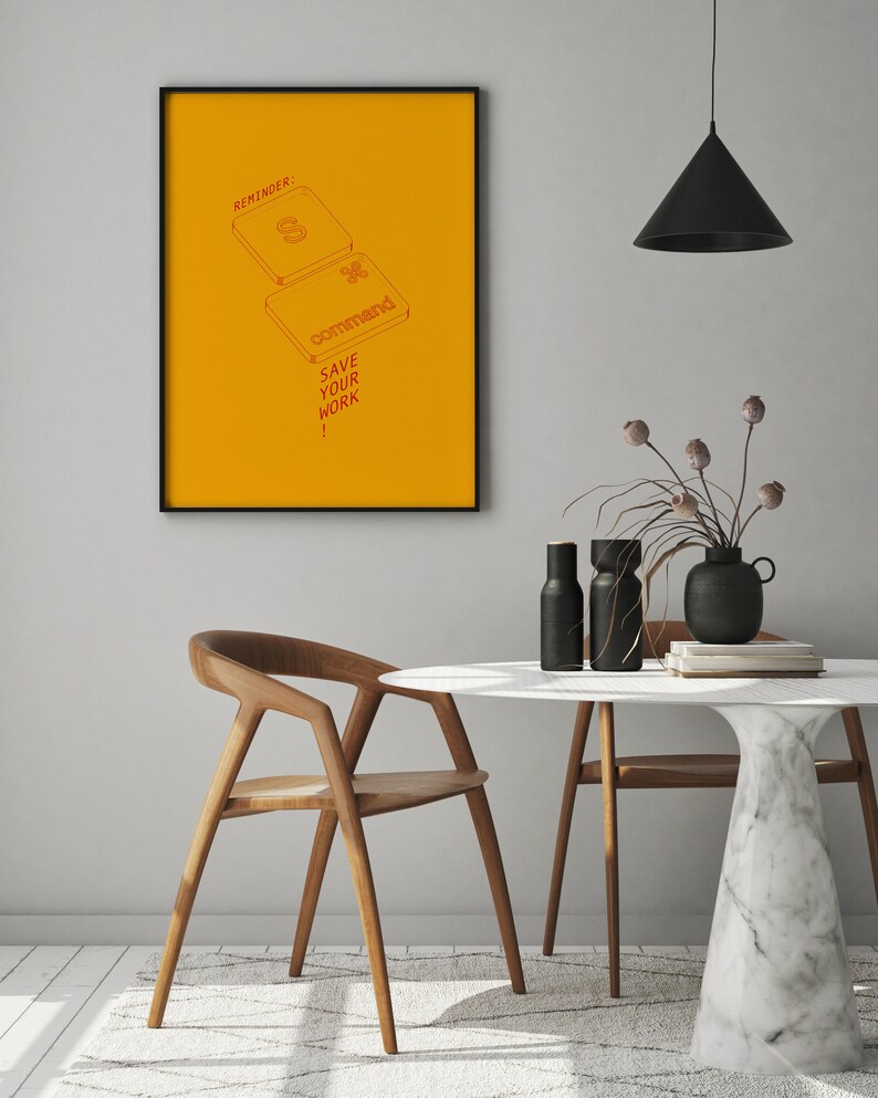 Save Your Work | Home Office Printable | Productivity Illustration ...