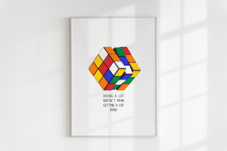 Rubik's Cube | Home Office Print | Productivity Illustration ...