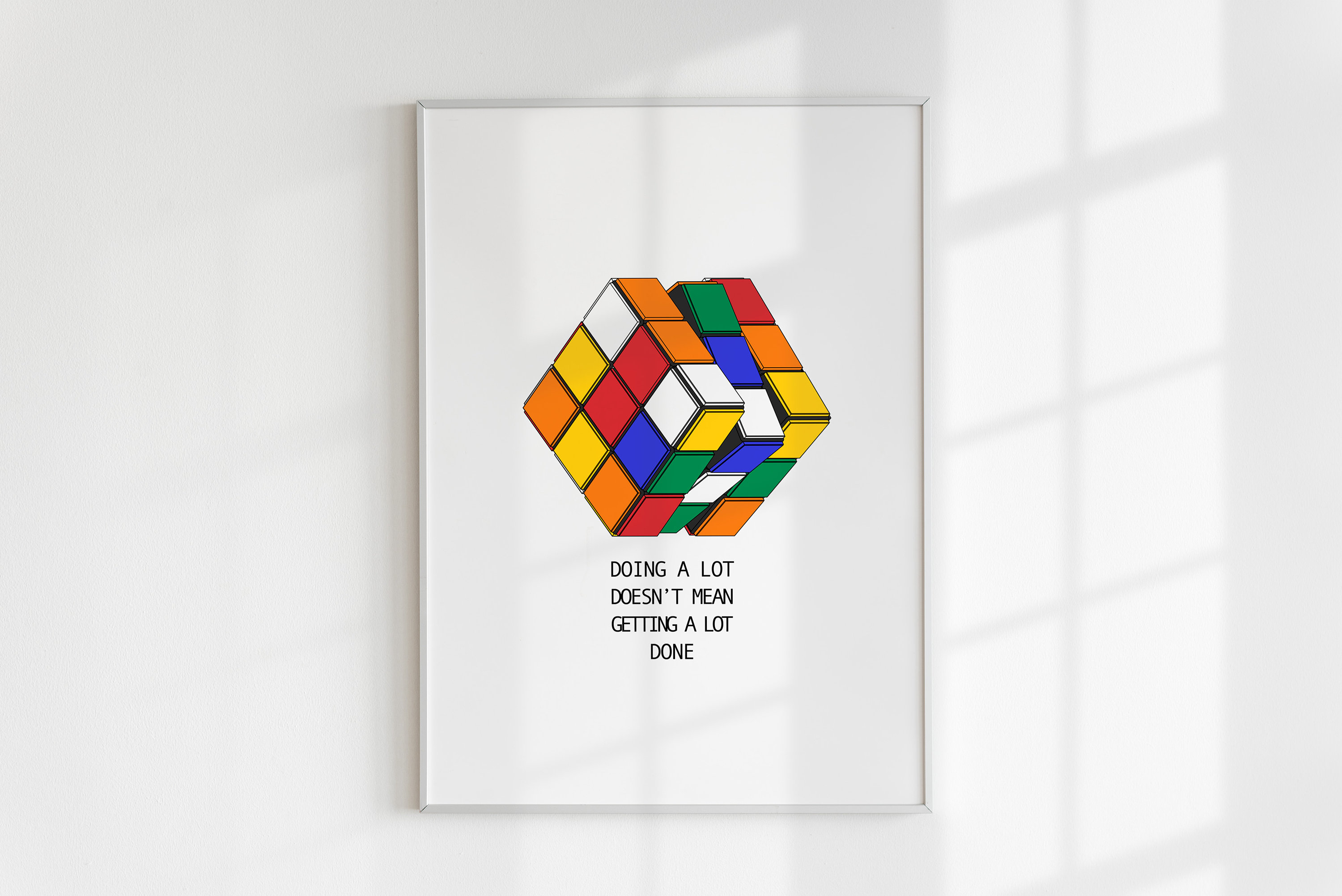 Rubik's Cube | Home Office Print | Productivity Illustration ...