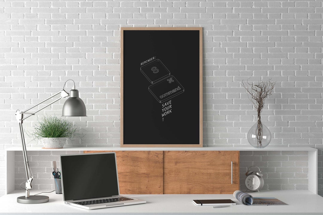 Save Your Work | Home Office Printable | Productivity Illustration ...
