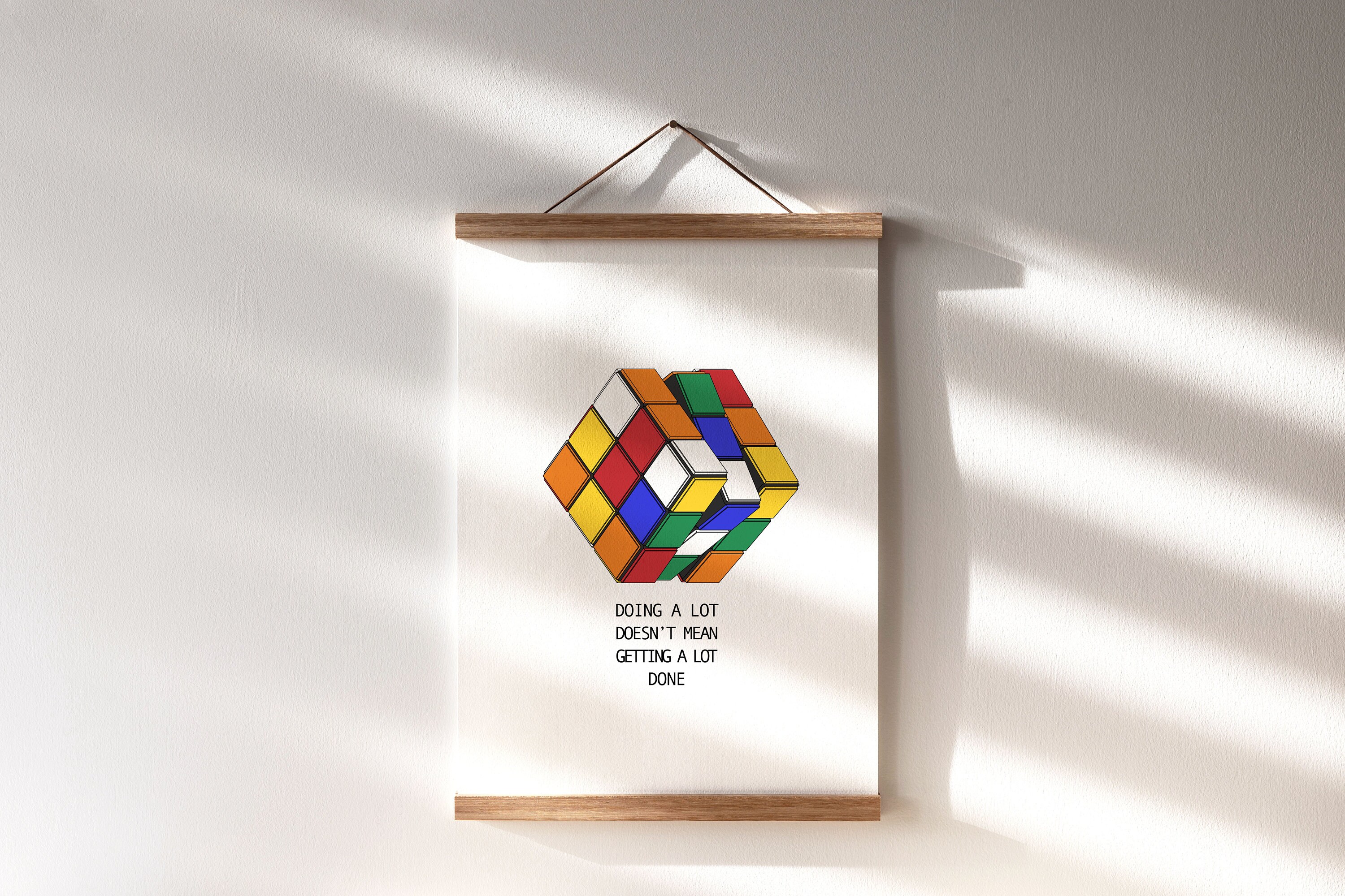 Rubik's Cube | Home Office Print | Productivity Illustration ...