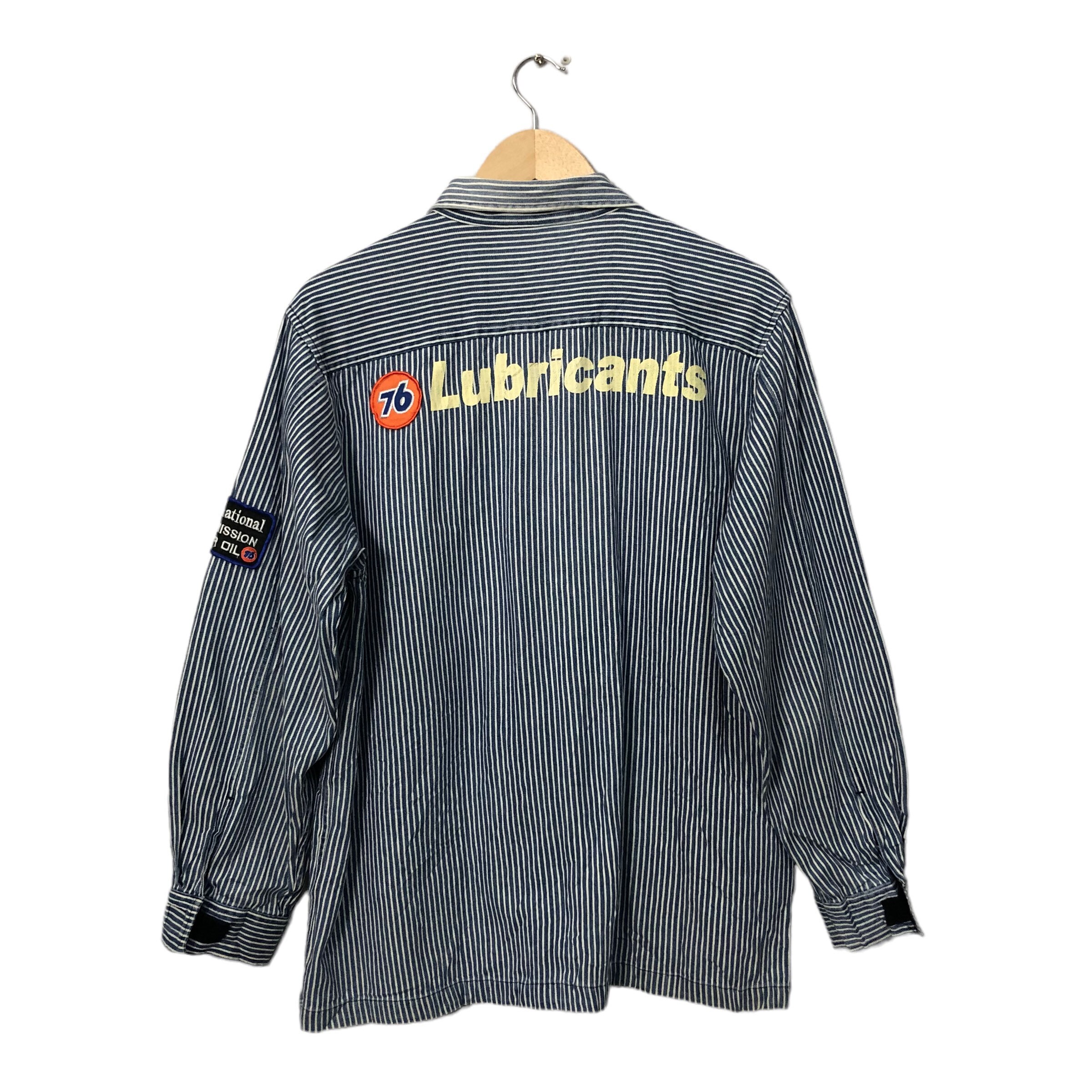 Vintage 76 Lubricants Spell Out Big Logo Zipper Ups Jacket Blue/white ...