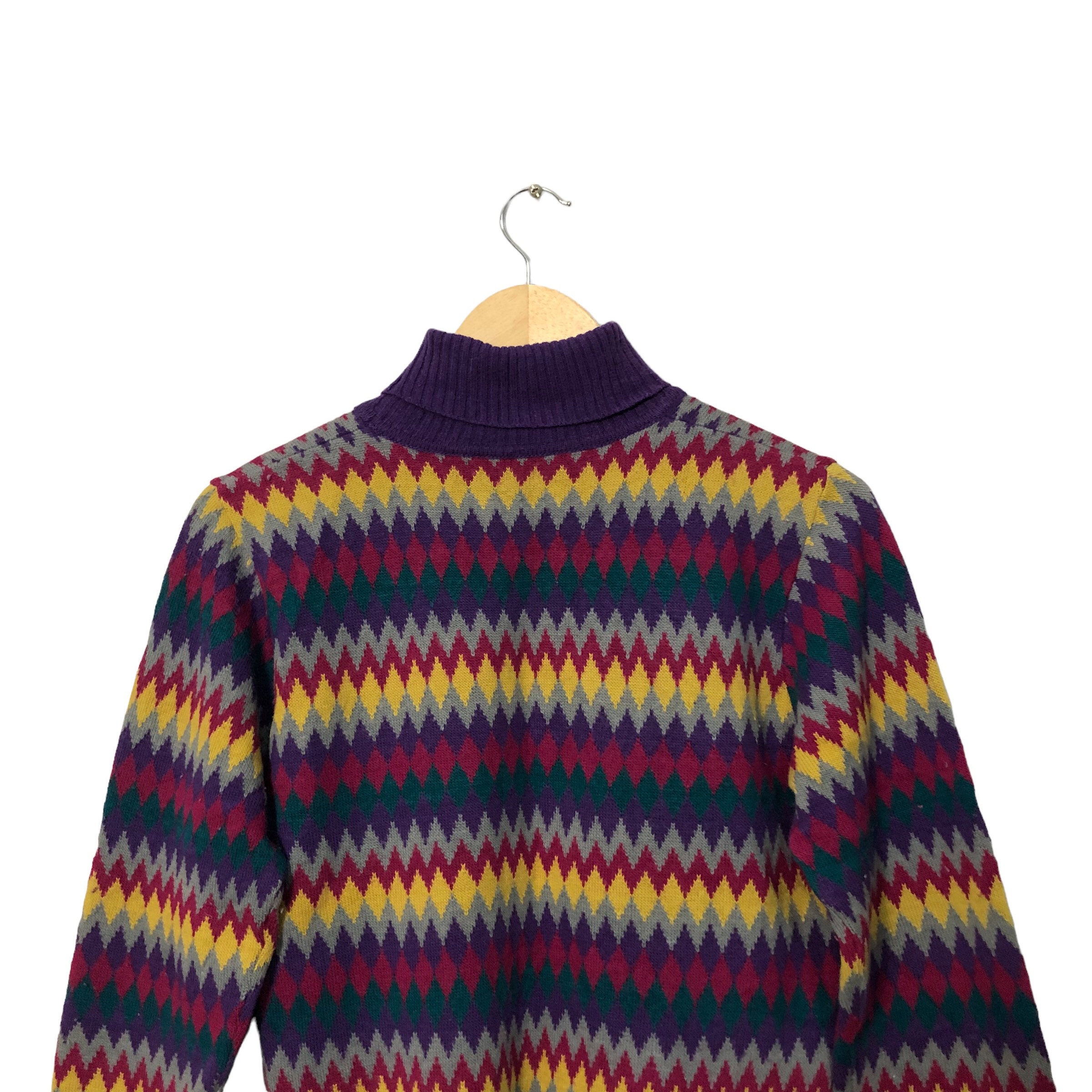 Vintage Marbee Turtle Neck Full Print Knitwear Sweater Jumper - Etsy