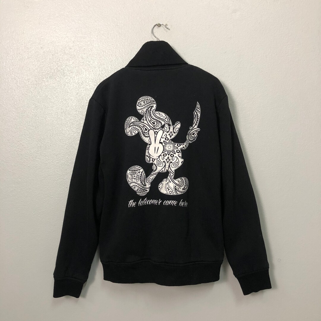 Vintage Latecomer Disney Spell Out Big Logo Zipper Ups Jacket Black ...