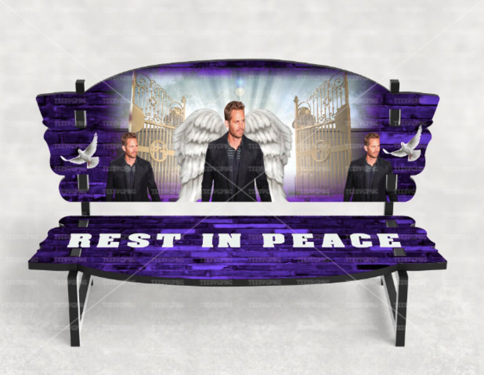 Memorial Bench Template for Sublimation - Purple Template - Etsy