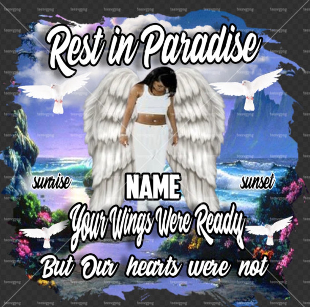 Memorial Background for Sublimation T-shirt/rest in Paradise Template ...
