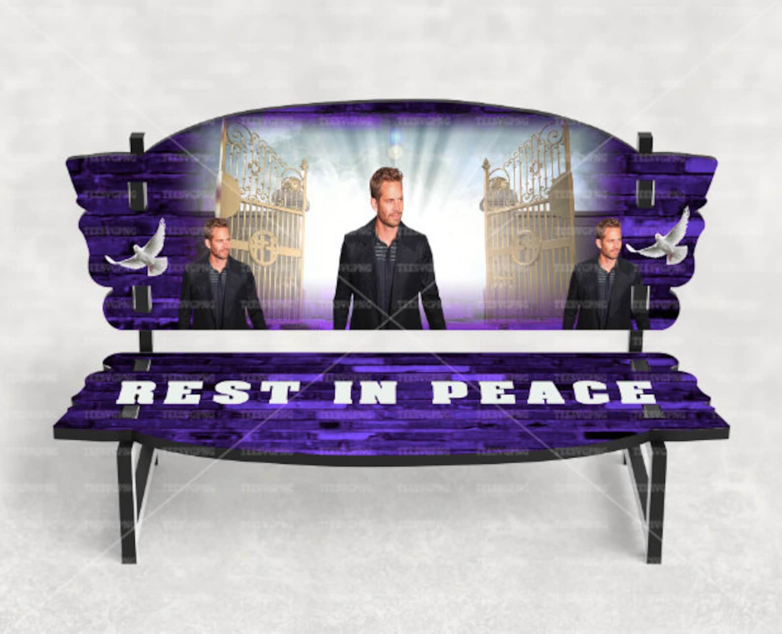 Memorial Bench Template for Sublimation Purple Template - Etsy