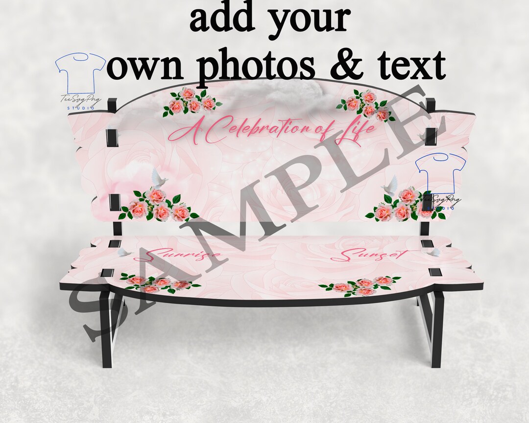 Digital Design (PNG) for Sublimation Bench | Memorial Bench Template ...