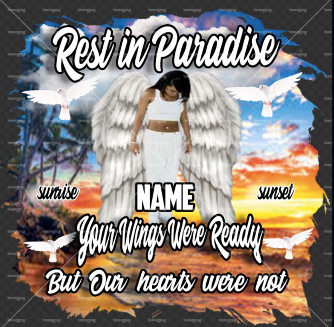 Memorial Background for Sublimation T-shirt/rest in Paradise Template ...