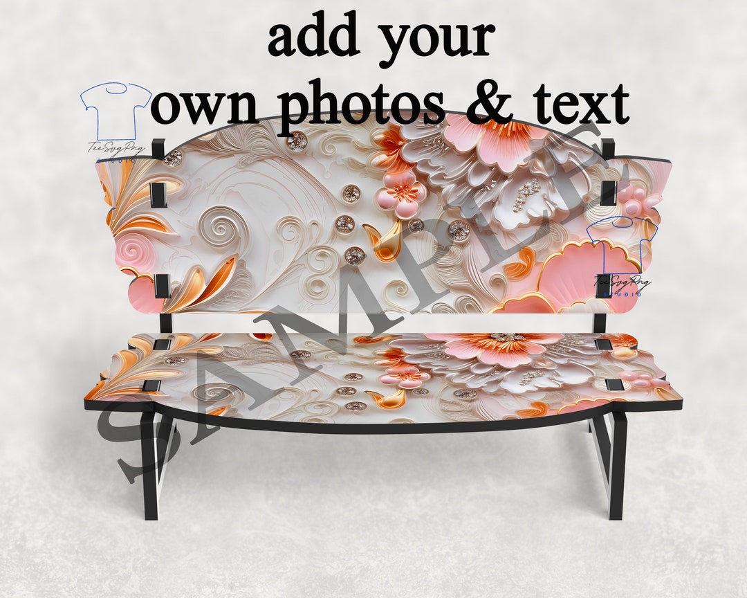 Digital Design PNG for Sublimation Bench Memorial Bench Template for ...