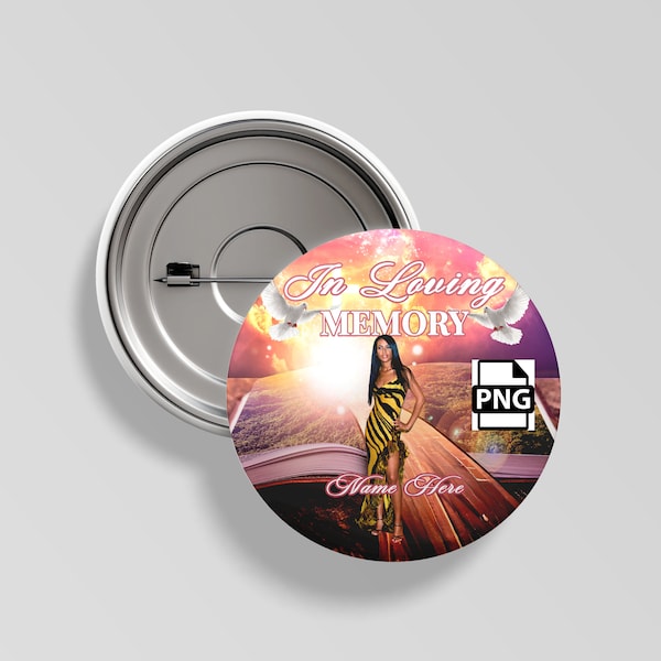 Funeral Button Template - Etsy
