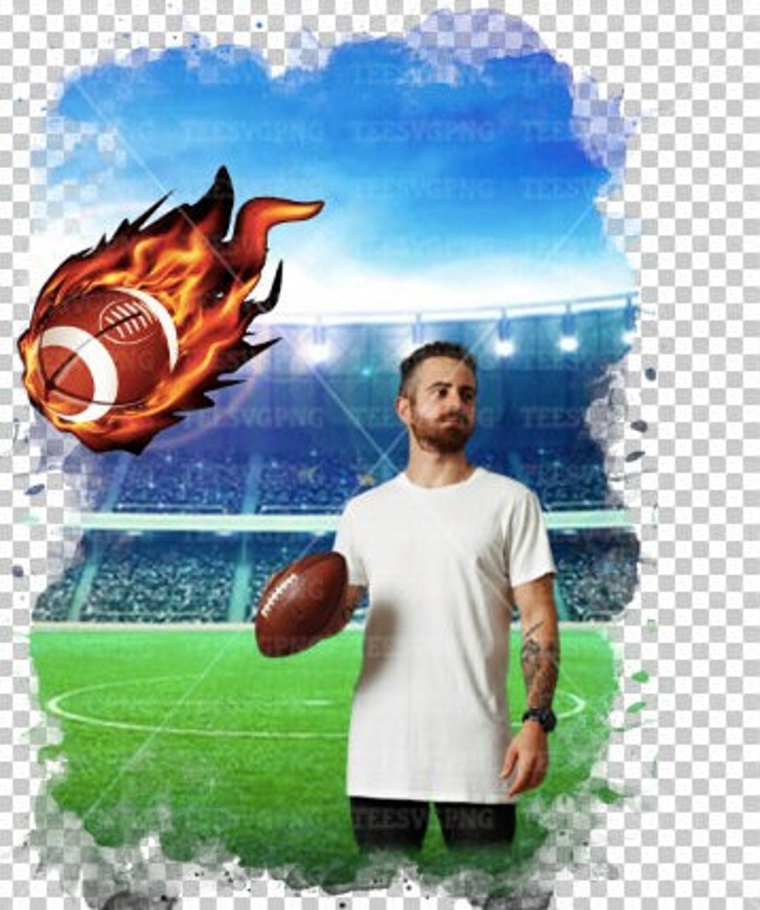 Football Template PNG/ Football PNG Background Design/ Custom Photo ...