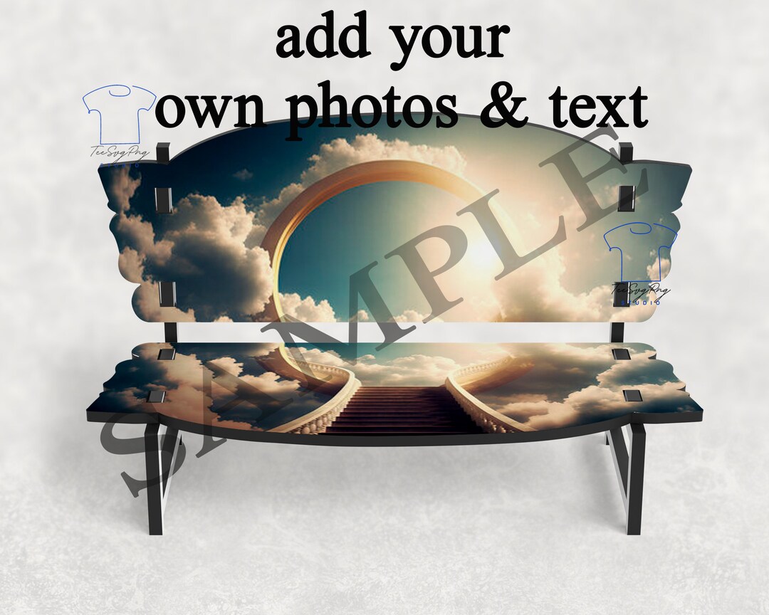 Digital Design PNG for Sublimation Bench Memorial Bench Template for ...