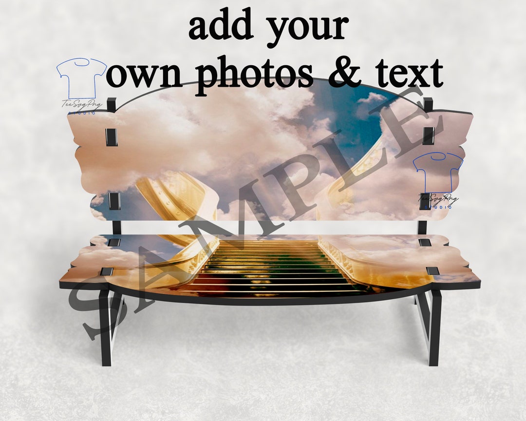 Digital Design (PNG) for Sublimation Bench | Memorial Bench Template ...