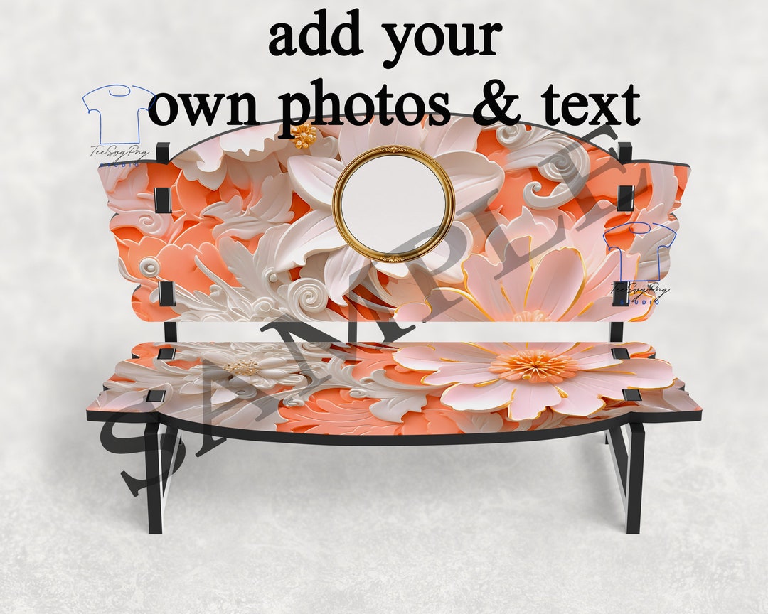 Digital Design PNG for Sublimation Bench Memorial Bench Template for ...