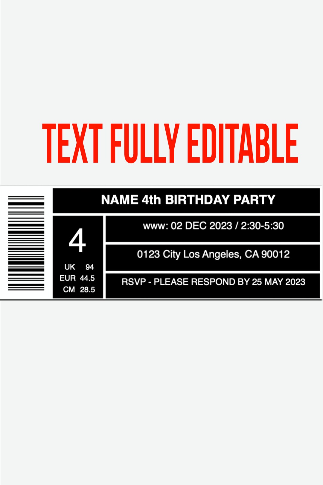 Shoe Box Label Birthday Template, Sneaker Box Label, Gift Boxes,shoe ...