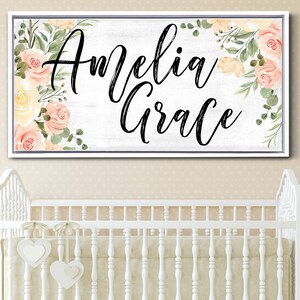 Personalized Baby Name Sign, Above Crib Sign, Children Name Sign, Kids ...