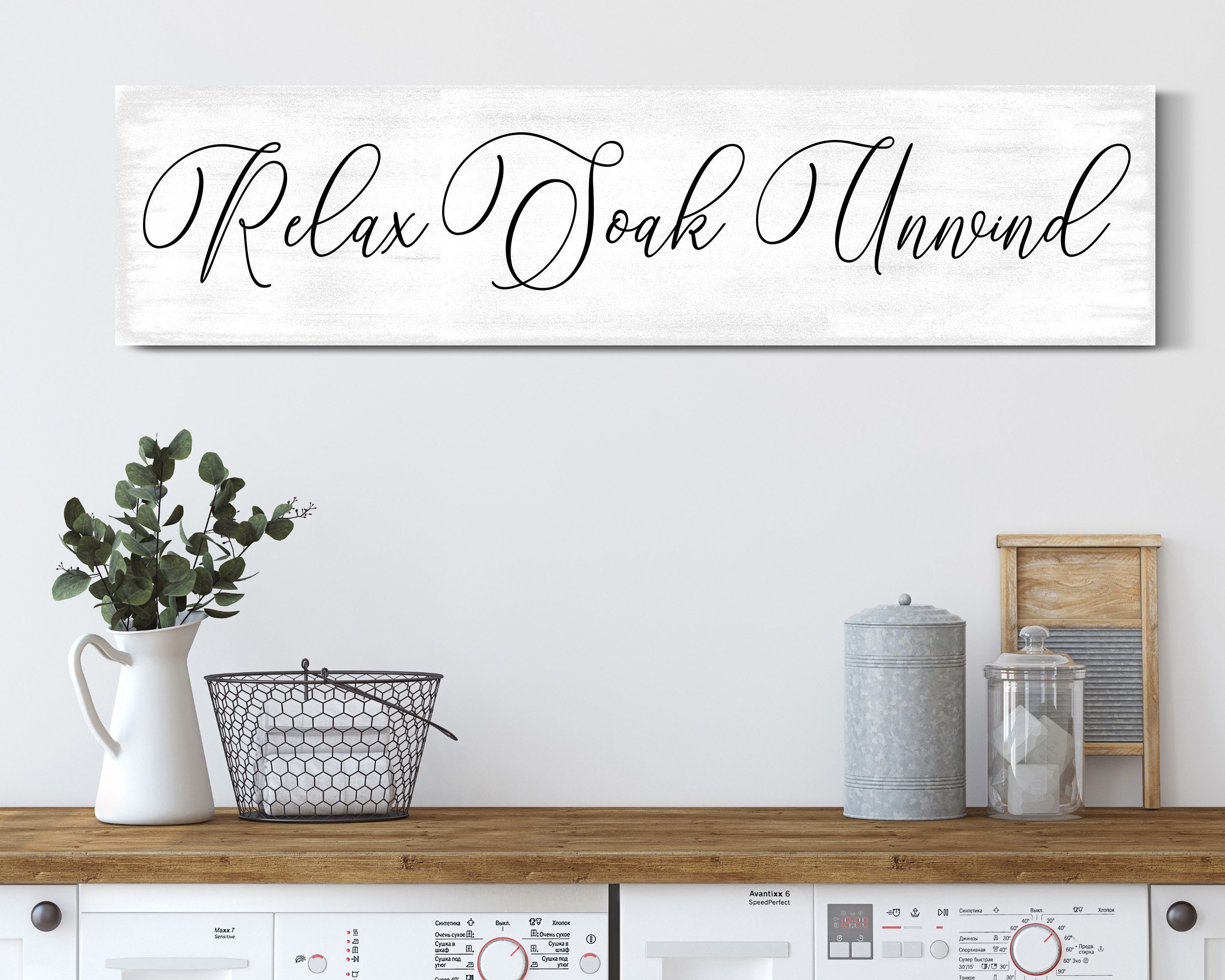 Relax Soak Unwind Sign Bathroom Sign Bathroom Decor Hot - Etsy