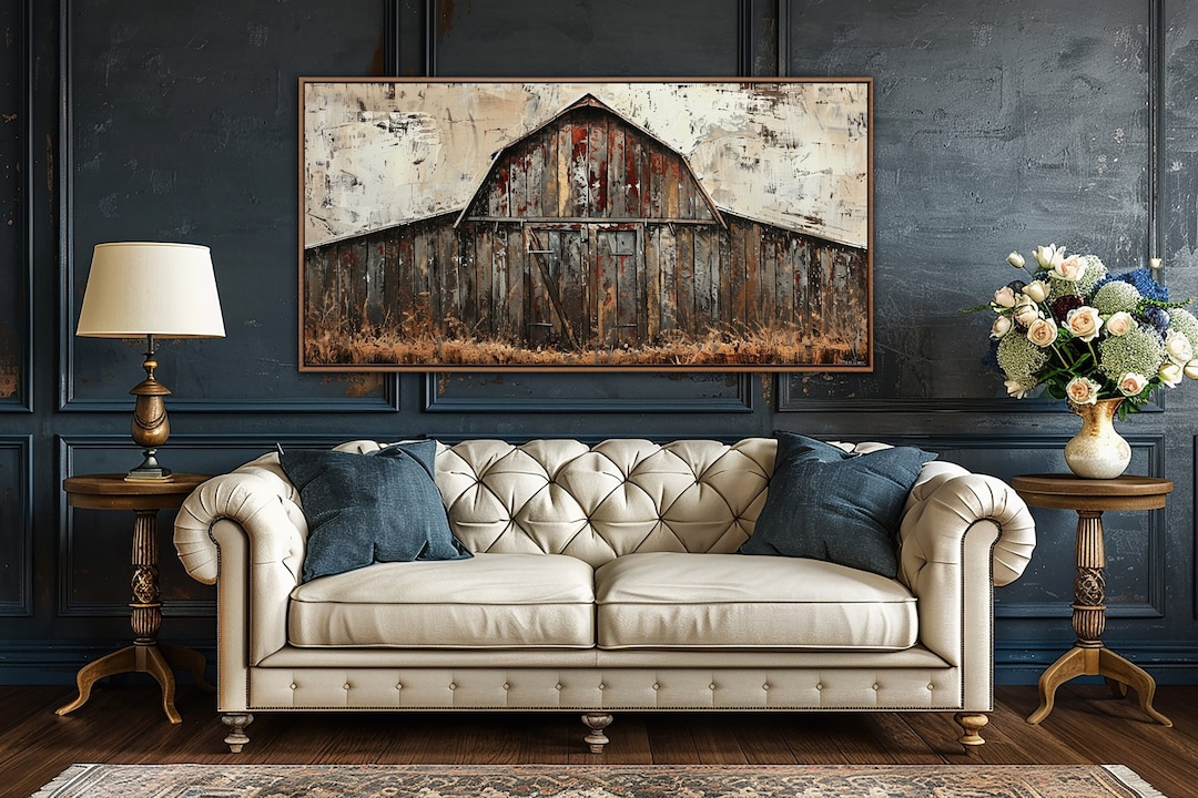 Old Barn Wall Art, Farmhouse Wall Decor, Rustic Homestead Framed Canvas ...
